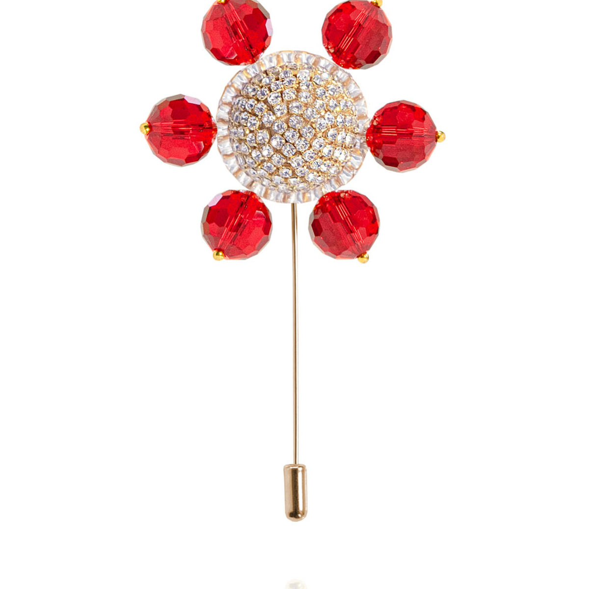 Jolie Lapel Pin in Amaranth Red – Saulė